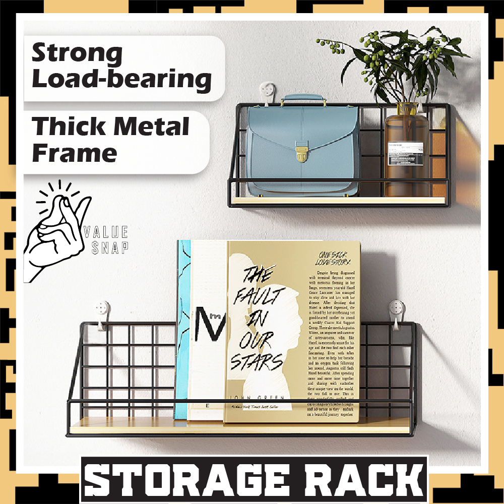 Wall Shelf Hanging Hook Shelf Room Decor Wall Storage Rack Holder Iron ...