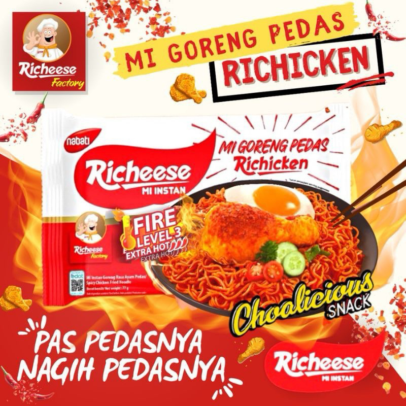[HALAL] PRODUK INDONESIA RICHEESE MI INSTANT/MI GORENG PEDAS RICHICKEN ...