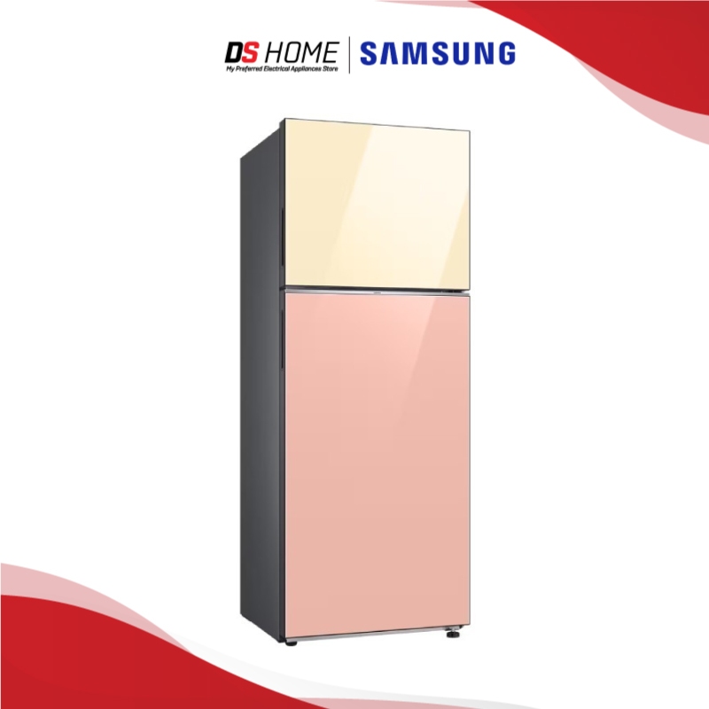 SAMSUNG FRIDGE BESPOKE 2 DOORS 465L TOP MOUNT FREEZER CLEAN VANILLA ...