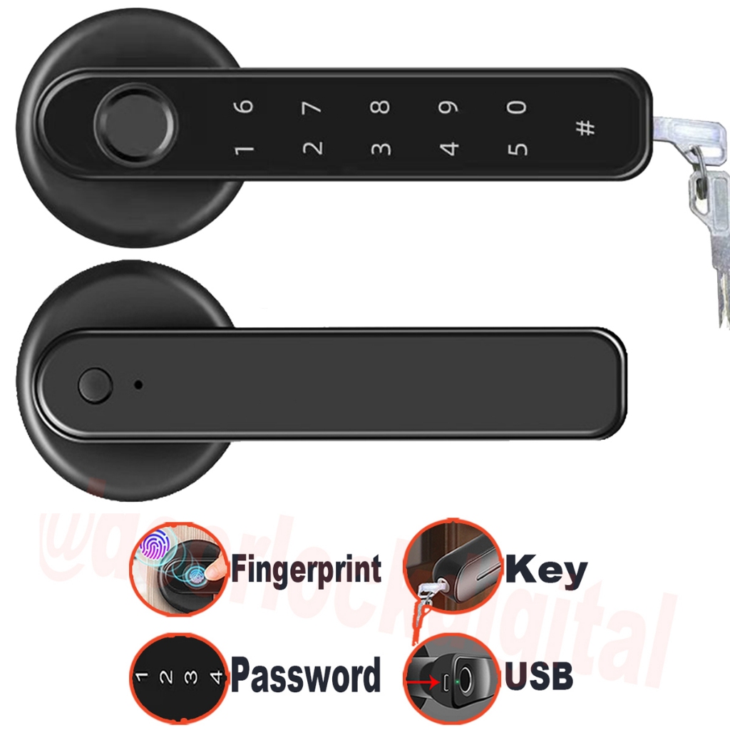 5 Years Warranty Smart Door Lock Set With Fingerprint Electronic Door ...