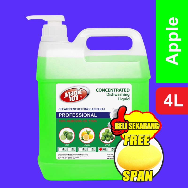 Magic101 Dishwashing Liquid / Cecair Pencuci Pinggan 4000ml / 4kg / 4 ...