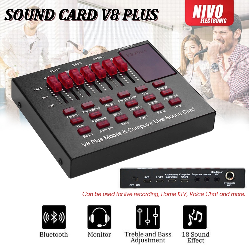 Multifunctional V8 PLUS mobile computer live sound card wireless ...