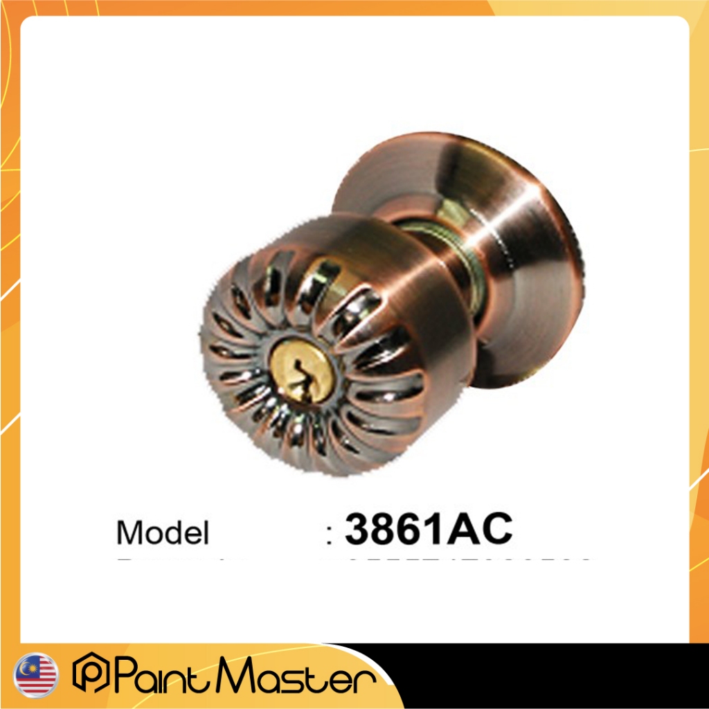 Keymaster Premium Stainless Steel Cylindrical Door Knob Lock Set ...