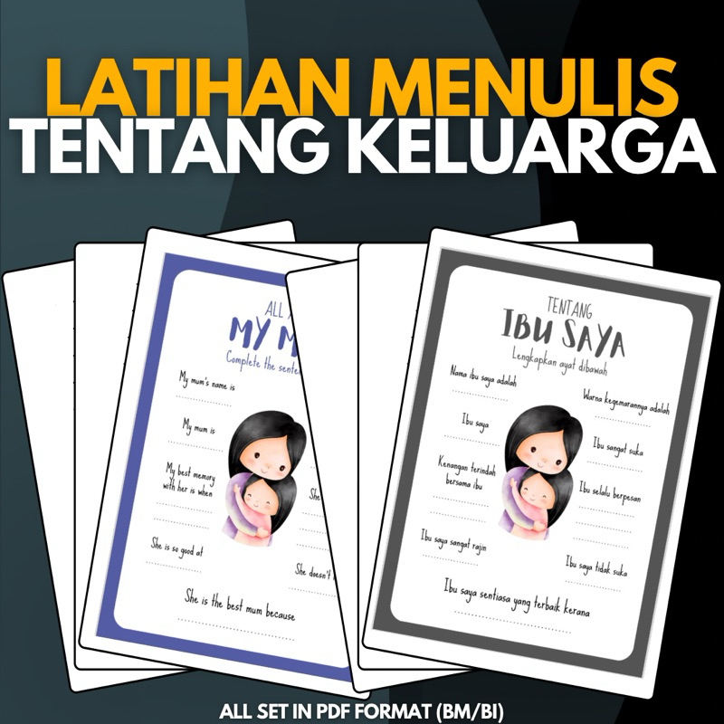 [SOFT COPY] WORKSHEET TULIS NAMA KELUARGA | DWIBAHASA BM/BI | Shopee ...