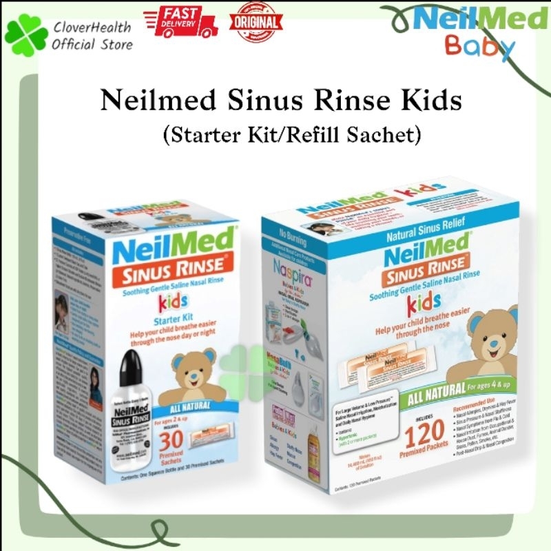 NEILMED Sinus Rinse Kids Starter Kit (1s/30s) / Refill Sachet (30s/120s ...