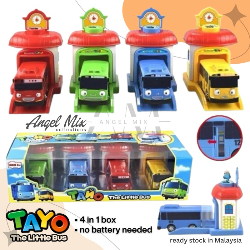 Ready Stock !! 4 in 1 Tayo Bus The Little Bus Model Children Toys Set ...