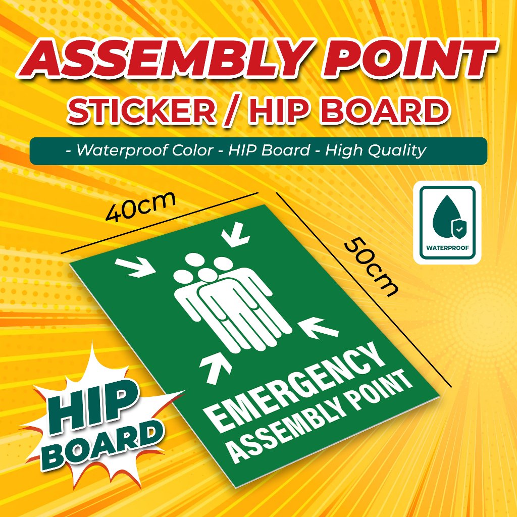 Assembly Point Sticker/HIP Board Signage | Shopee Malaysia