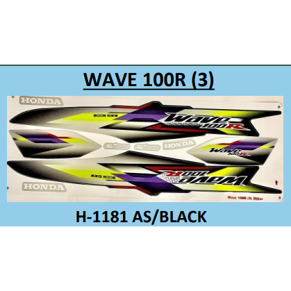 Stiker sticker body cover set honda wave 100r wave100r (3 ) sliver ...