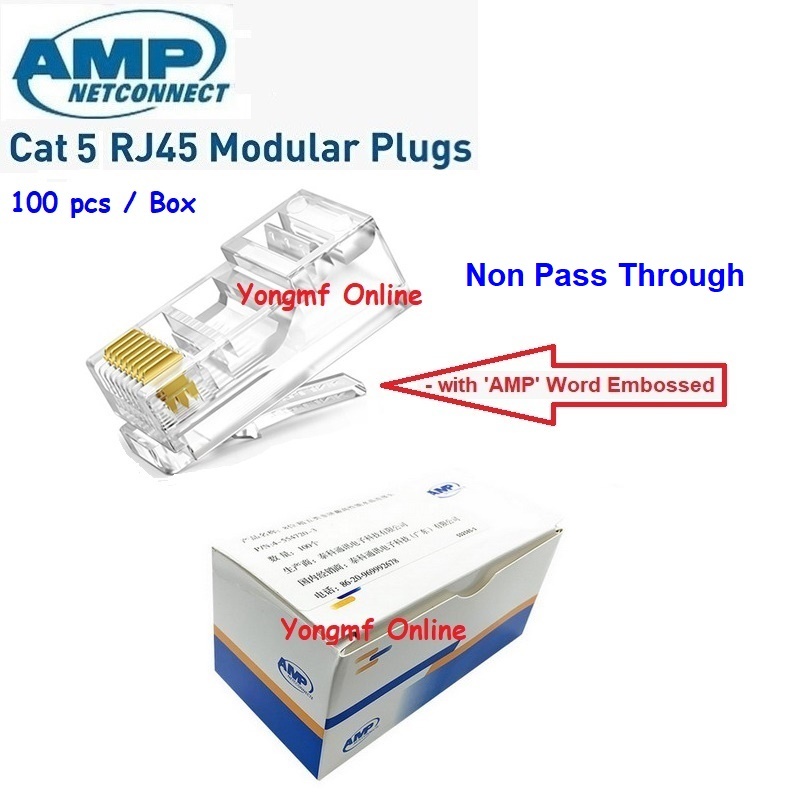 AMP Tyco RJ45 CAT5 CAT5E 8P8C Unshielded Modular Plug Network Lan ...