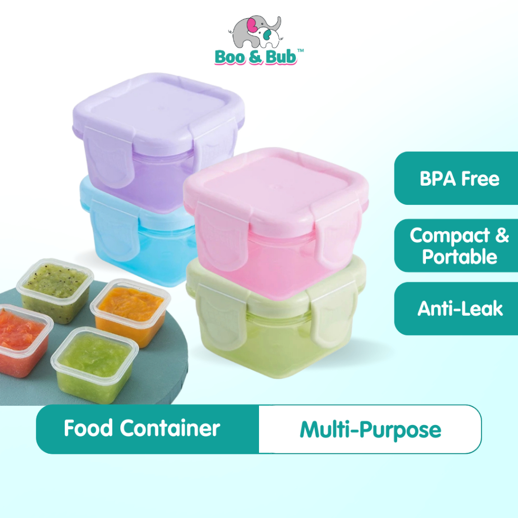 Boo&Bub 4Pcs 60ml Baby Food Container Milk Powder Container Infant ...