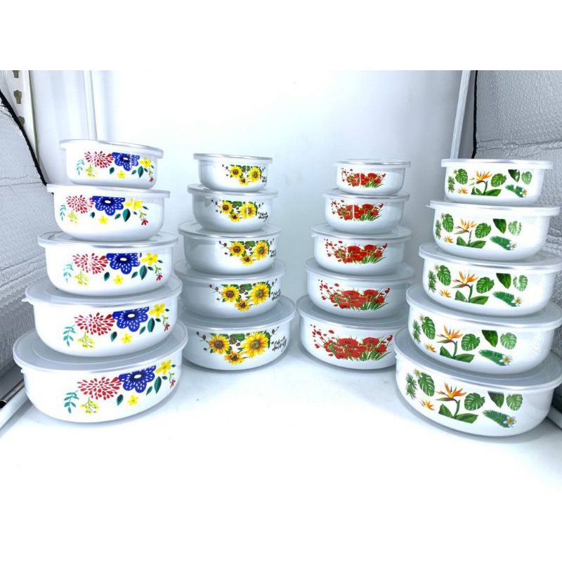 Set mangkuk Enamel beserta penutup | Shopee Malaysia