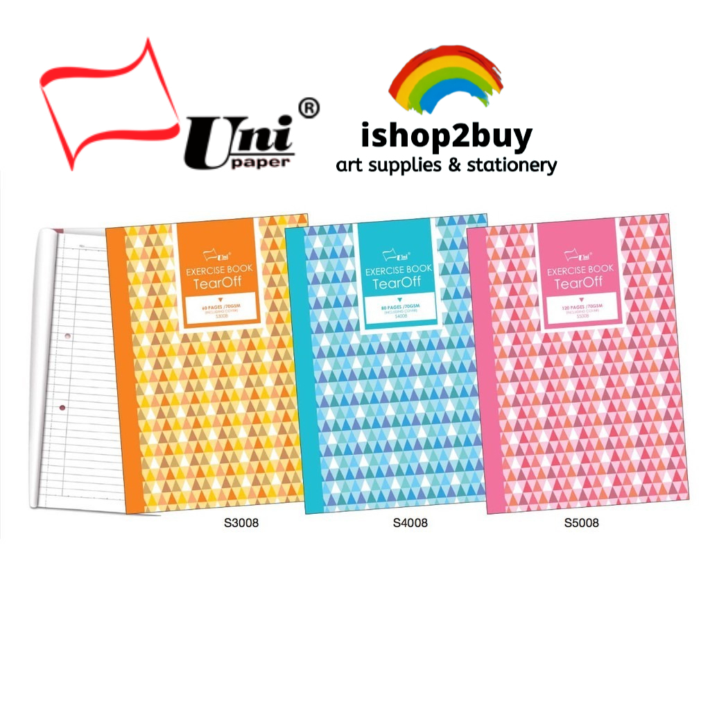 Uni TEAR-OFF A4 Exercise Book 10 book Single Line Notebook 70gsm ...
