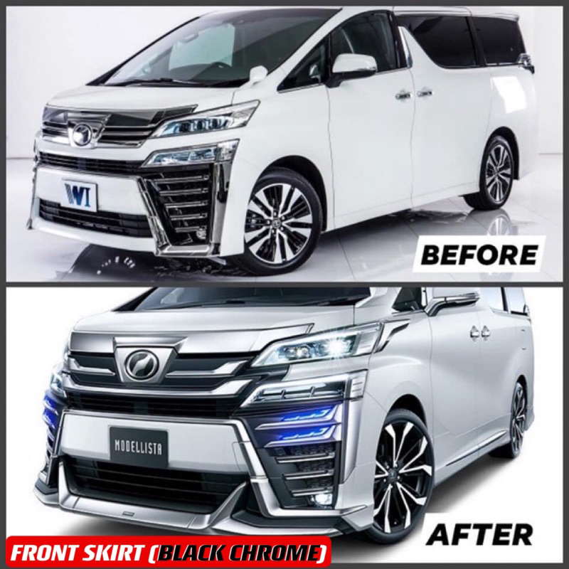 VELLFIRE 2018-2023 ZG AERO MODELLISTA BODYKIT (BLACK CHROME)FRONT LIP ...