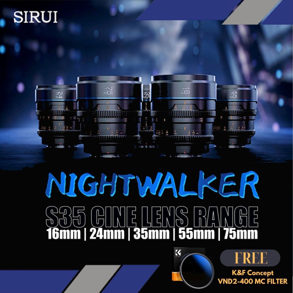 Sirui Nightwalker T1.2 S35 Cine Lens Black for Sony, Fuji, Canon, Lumix ...