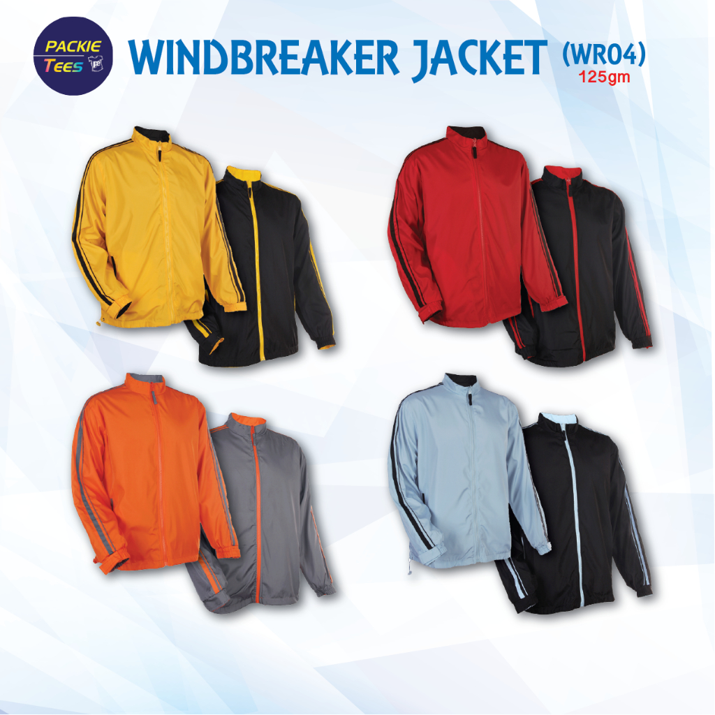 REVERSIBLE WINDBREAKER JACKET WR04 COMBO UNISEX FULL ZIP 100% POLYESTER ...