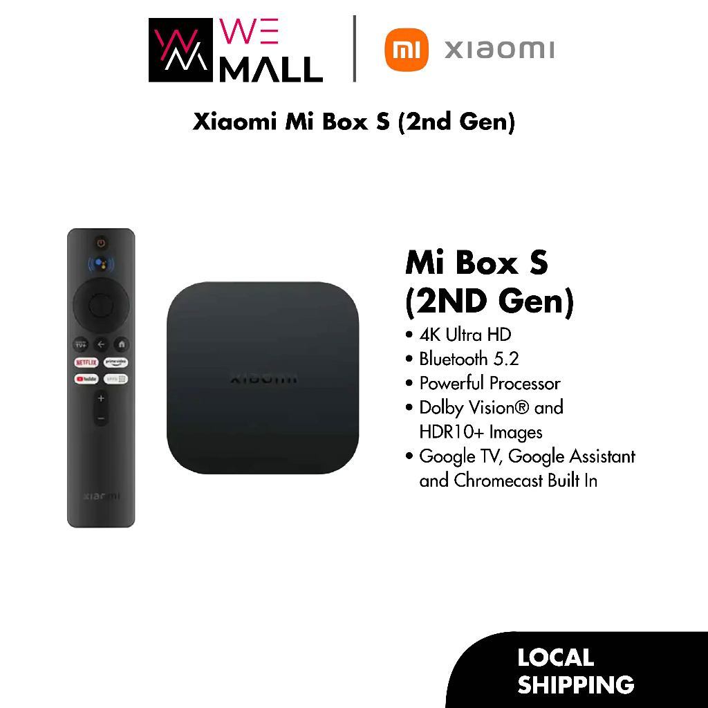 Xiaomi Mi Box S (2nd Gen) 4K HDR TV Box Google Assistant Media Player ...