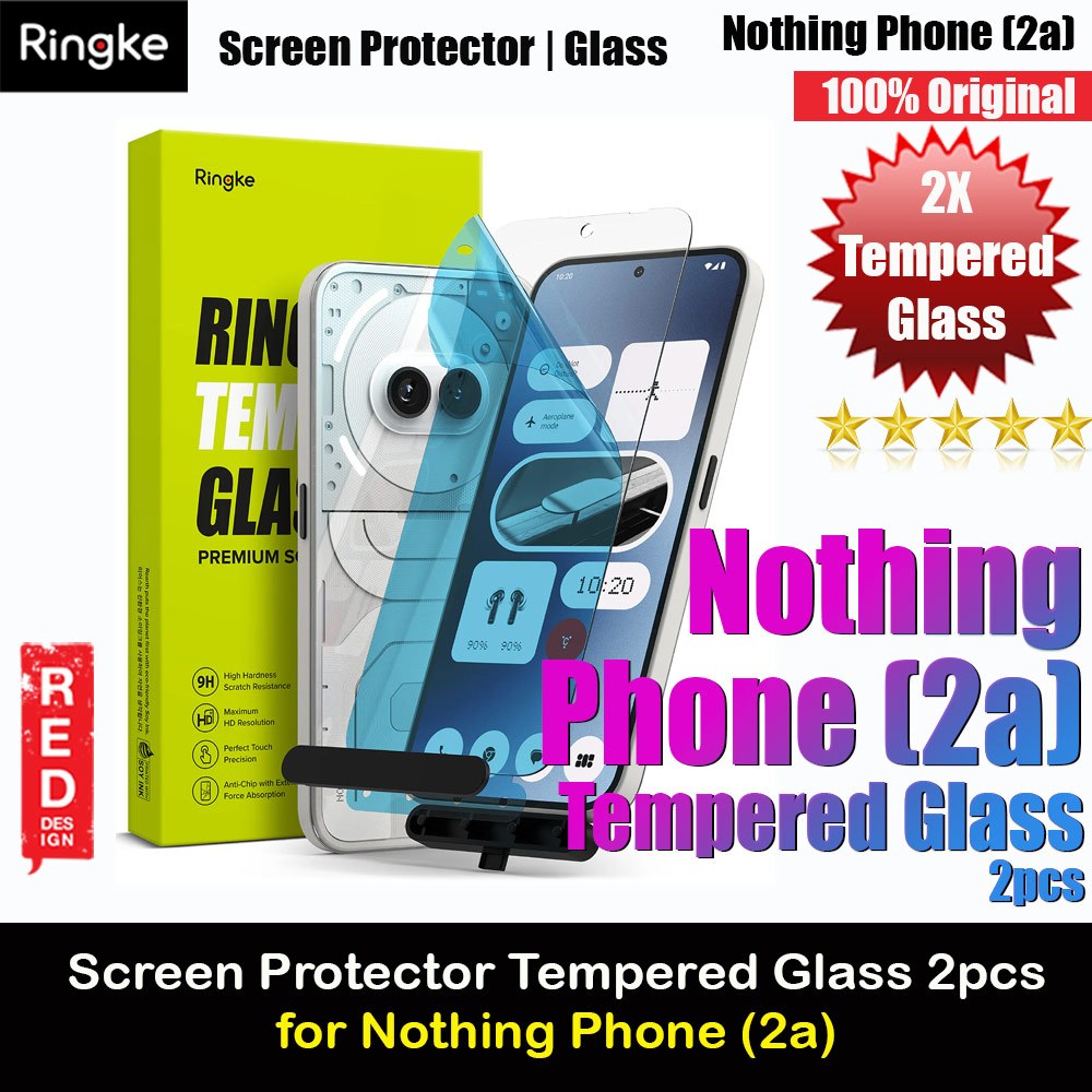 Ringke Tempered Glass Screen Protector with Installation Jig for Nothing Phone 2a (Clear 2pcs ...