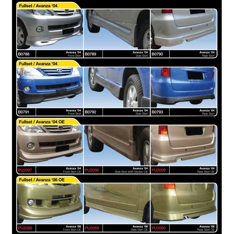 Toyota avanza 2004 2005 2006 2007 2008 2009 V2 oem bodykit body kit ...