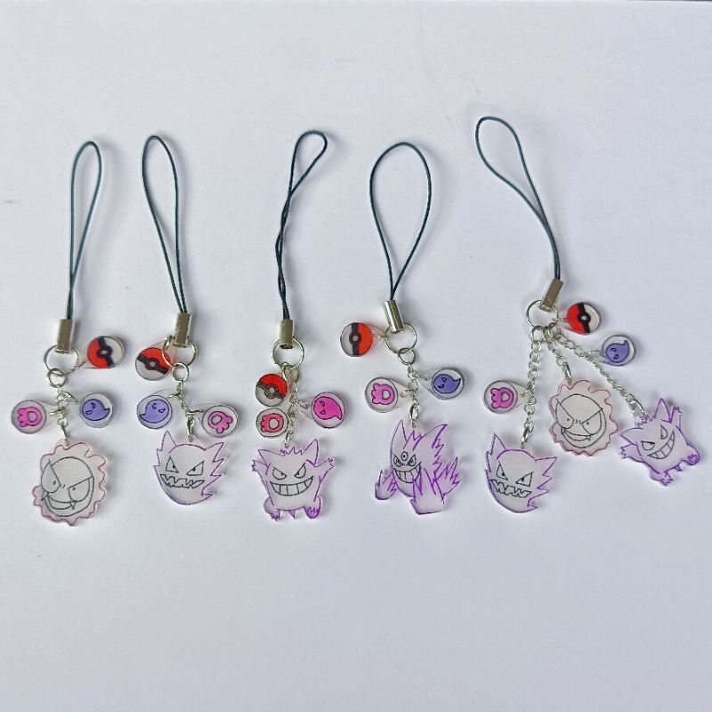 【PuCa】Pokemon phone straps/Gastly/Haunter/Gengar/Mega Gengar/evolution ...