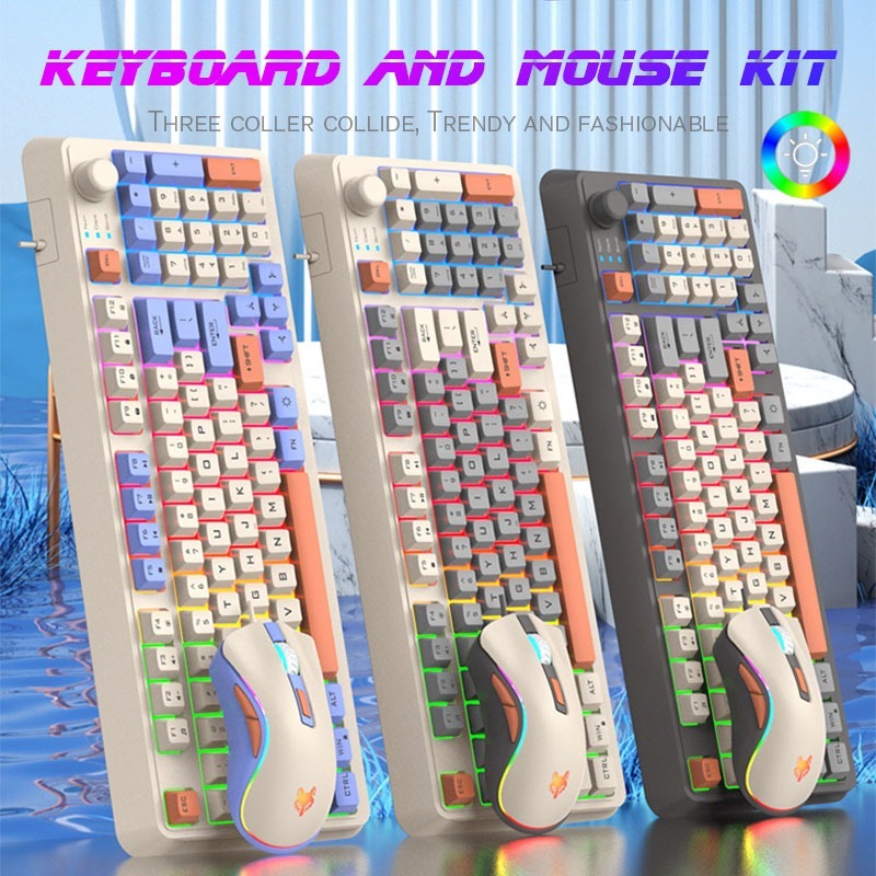 [Local Stock]RGB Wired Keyboard 94 Keys with Volume Knob Gaming ...