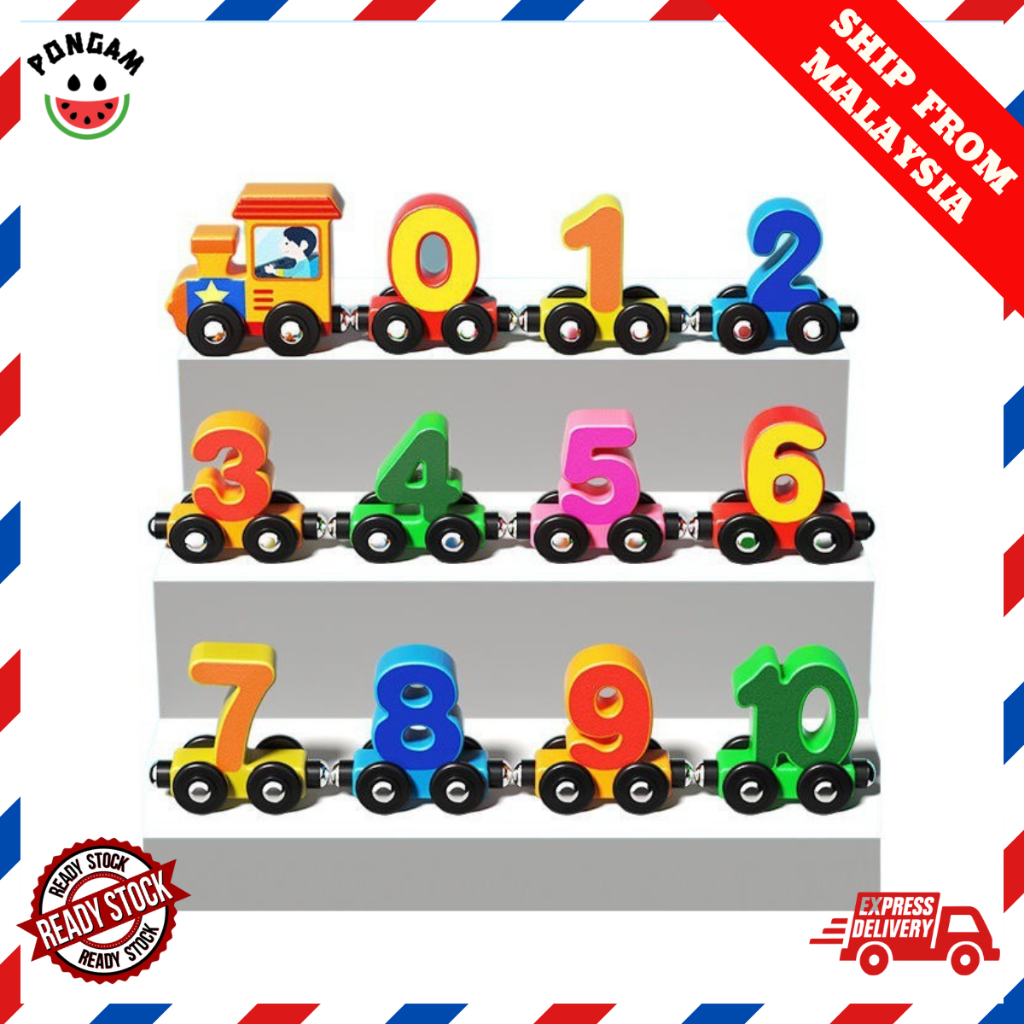 Magnetic 123 Number Abc Jawi Train Wooden Car Vehicle Children Toy ...
