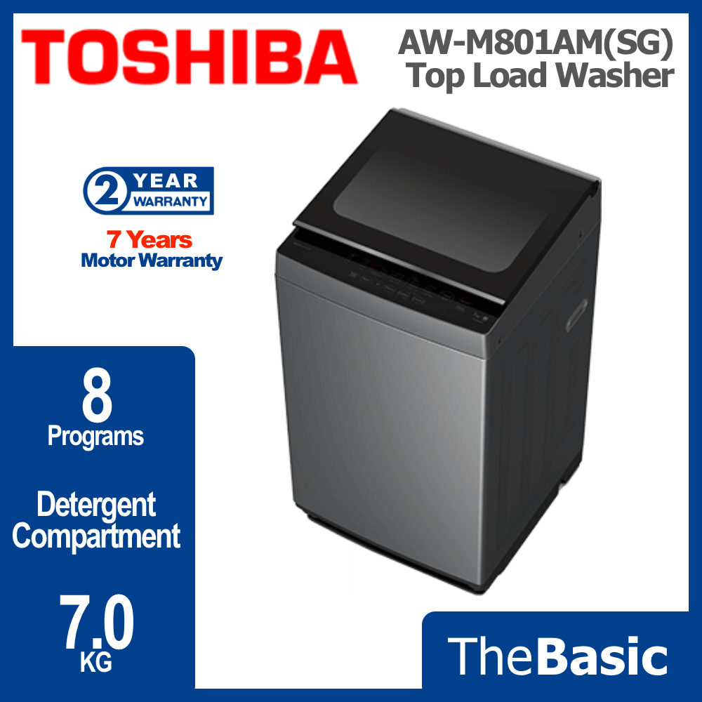 TOSHIBA/MIDEA Washing Machine 7KG/7.5KG/8.5KG Top Load Washer Masin Basuh (AW-M801AM , AWJ801AM ...