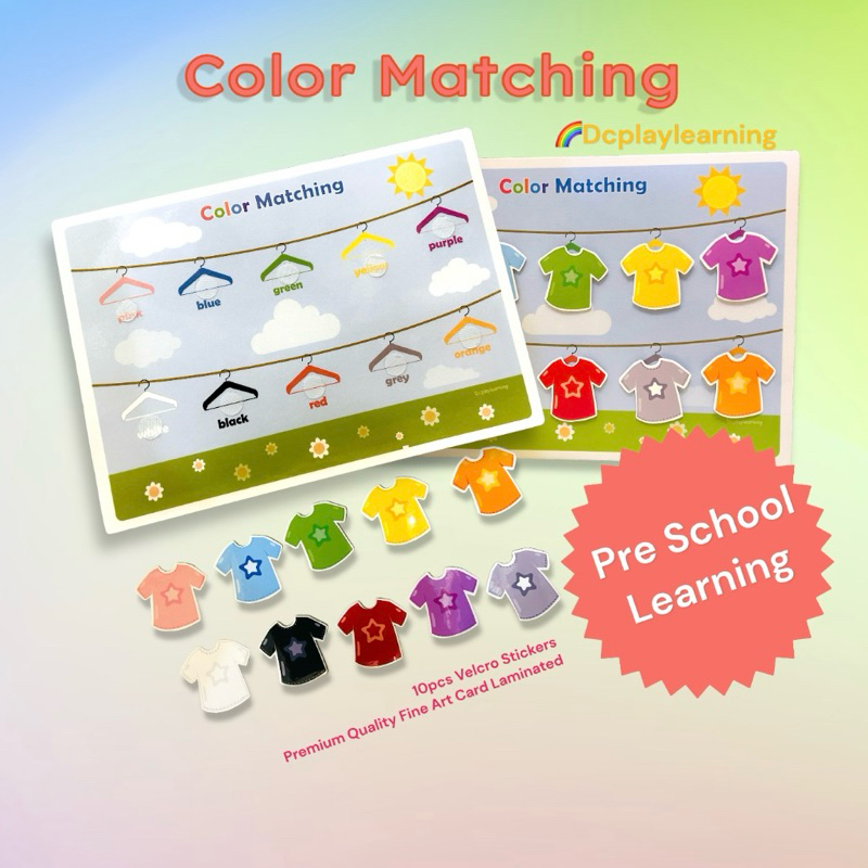 [New] Dcplaylearning Color Matching Pre School Learning Matching Card ...
