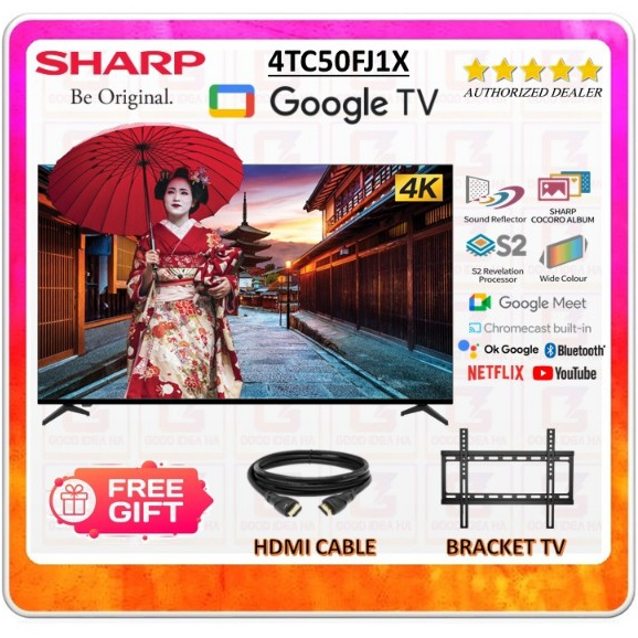 【LATEST MODEL】SHARP 50 Inch 4K UHD Google TV 4TC50FJ1X | Shopee Malaysia