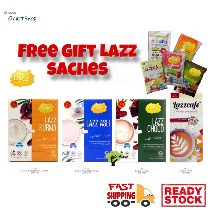 LAZZ FREE SHIPPING SUSU KAMBING ( Asli / Kurma / Coklat / Lazzcafe Kopi ...