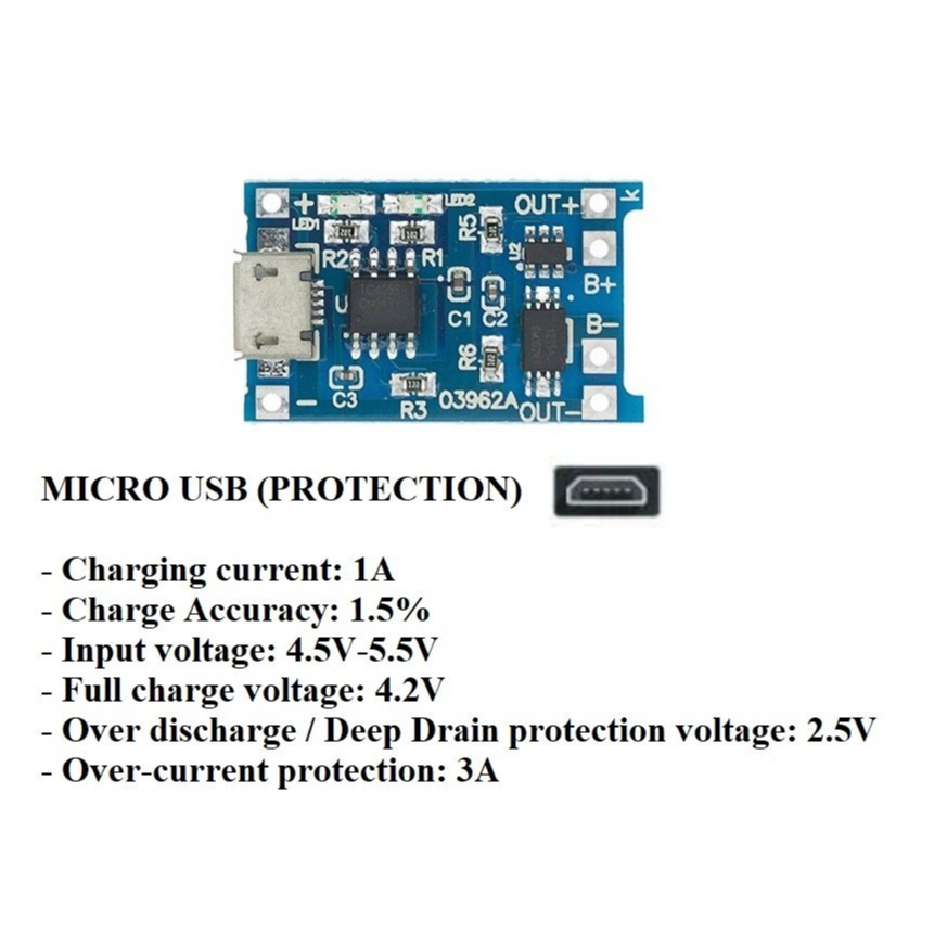 18650 TP4056 Lithium Battery Charger Module [Type-C / Micro / Mini USB ...