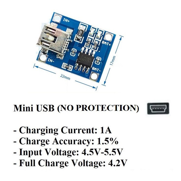 18650 TP4056 Lithium Battery Charger Module [Type-C / Micro / Mini USB ...