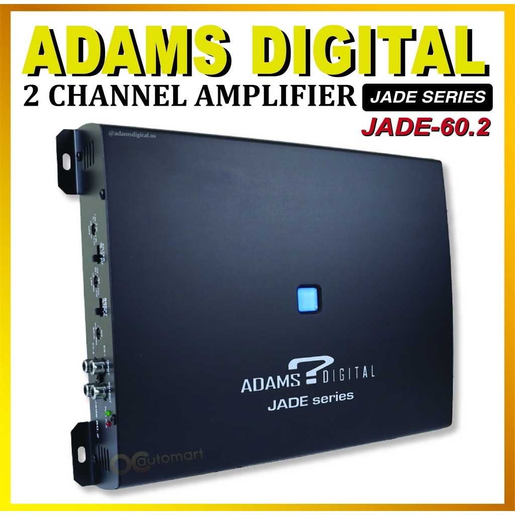 Adams Digital Jade Series 2 Channel Jade 60.2 High Power Amplifier 1200 Watts 2ch Amp Car ...