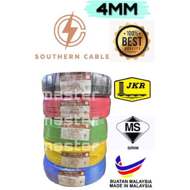 SOUTHERN CABLE 4MM CUT BY METER (PVC Insulated Cables with SIRIM ...