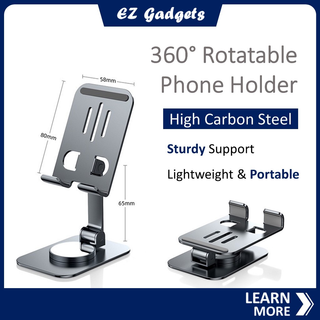 360 Rotatable Mobile Phone Holder Foldable Height Adjustable Angle ...