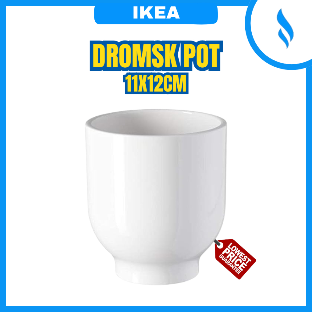 IKEA DROMSK Indoor & Outdoor Plant Pot Pasu Bunga Viral White Colour ...