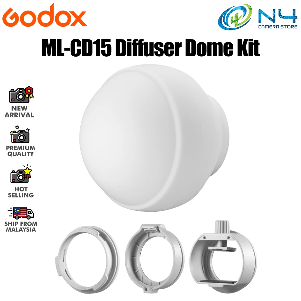 Godox ML-CD15 Diffuser Dome Kit with 3 Adapters for Photography Light ...