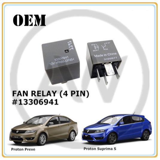 Proton Preve Suprima S Power Fan Relay (4 Pin) 13306941 | Shopee Malaysia