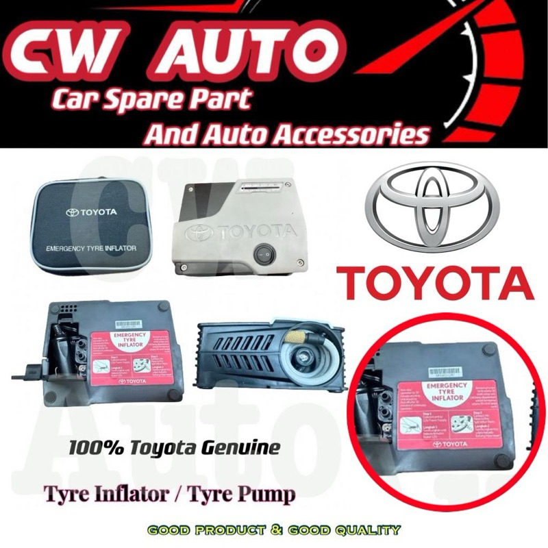 100% ORIGINAL TOYOTA Emergency Tyre Inflator Car Air Compressor Tire ...