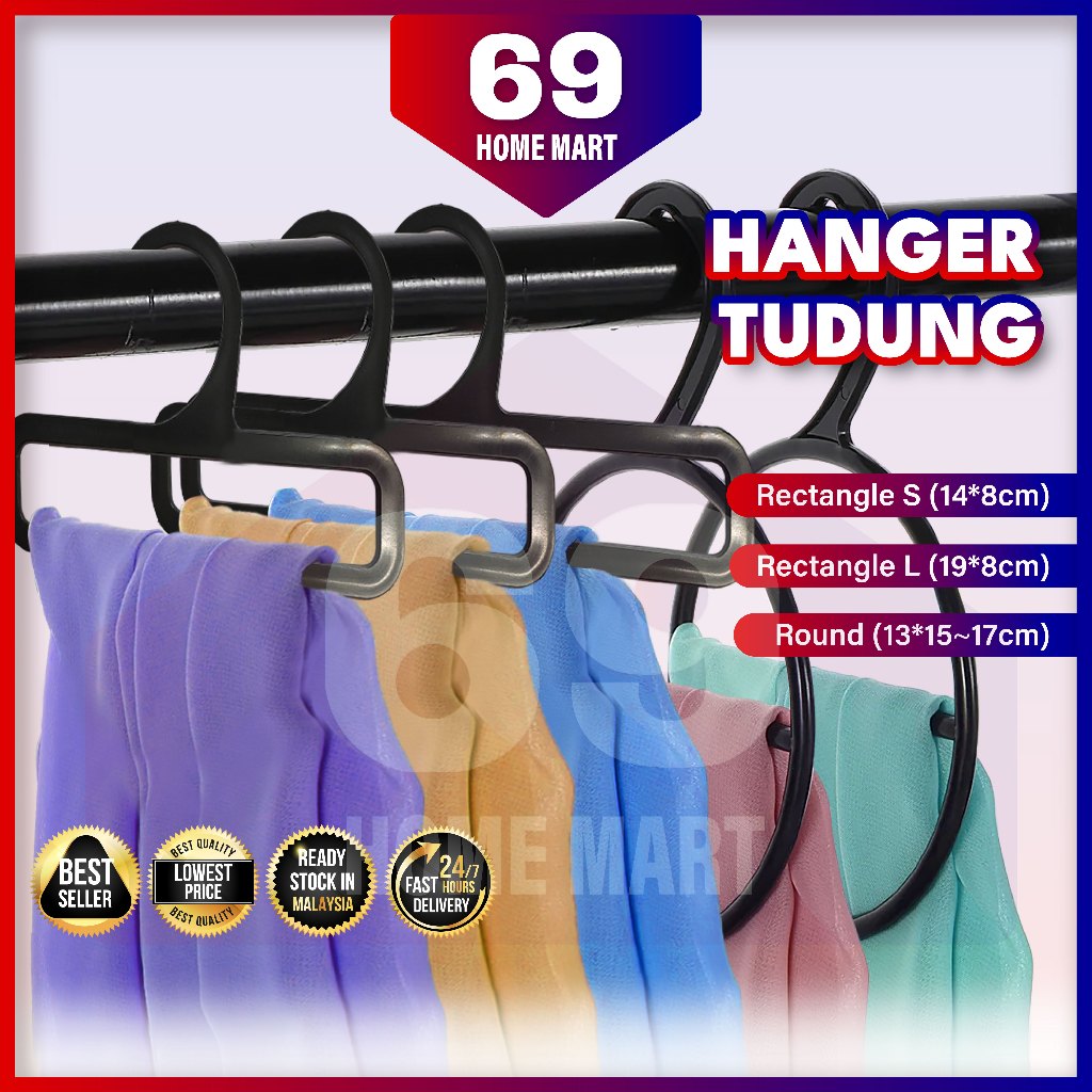 Penyangkut Tudung Clothes Hanger Tudung Scarf Hanger Organizer Round ...