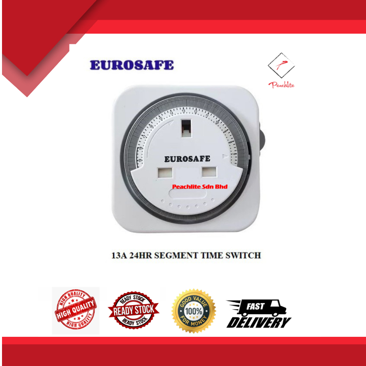 Eurosafe 24hr 13a Plug In Timer Segment Time Switch Socket Sirim Certified Shopee Malaysia