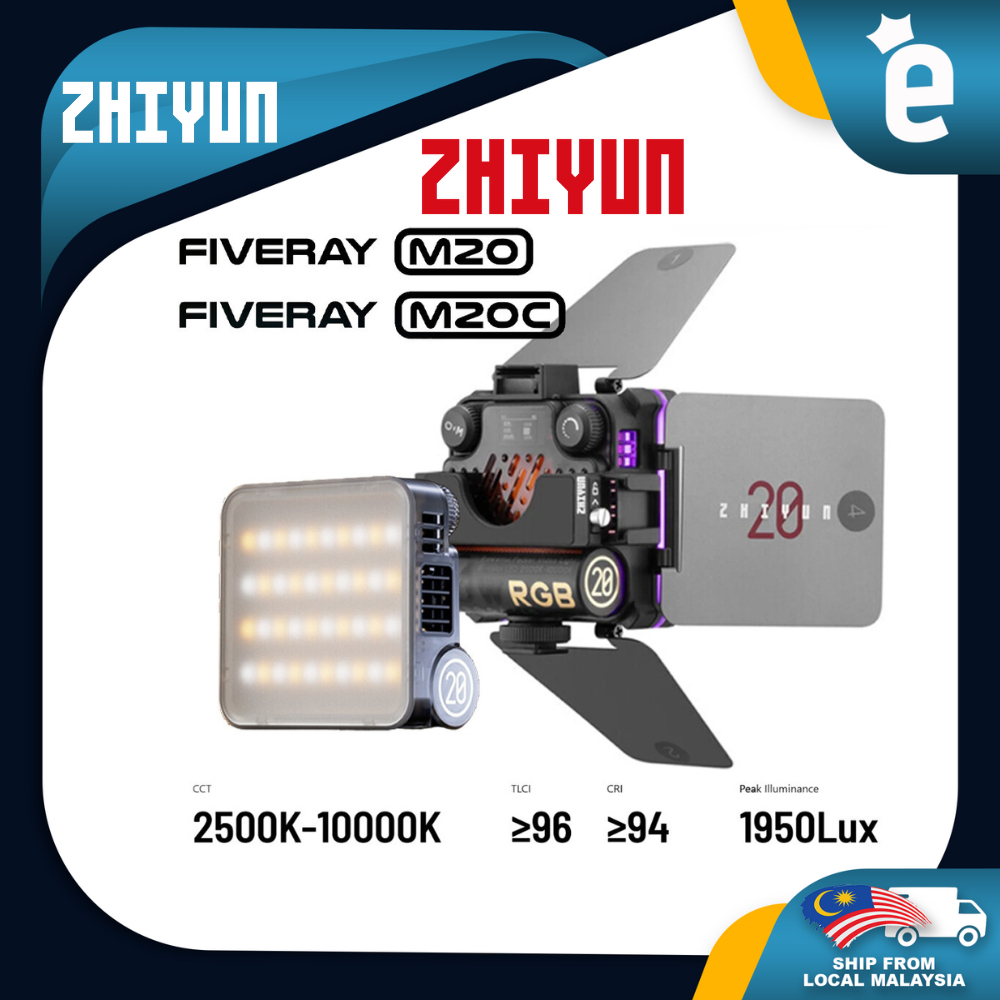 ZHIYUN FIVERAY M20 LED Light Bi-Color / M20C RGB LED Light | Shopee ...