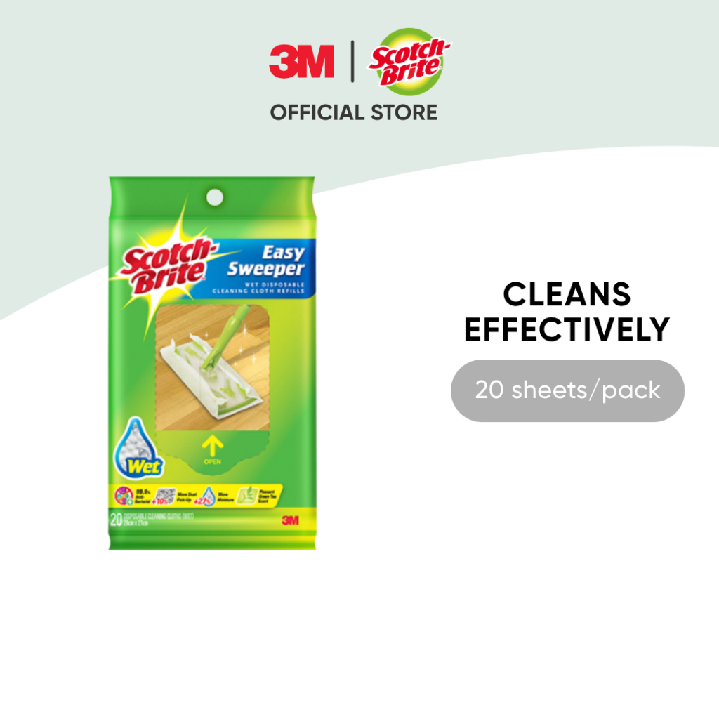 3M™ Scotch-Brite™ Easy Sweeper Wet Refill, Cleans Effectively, 20 ...