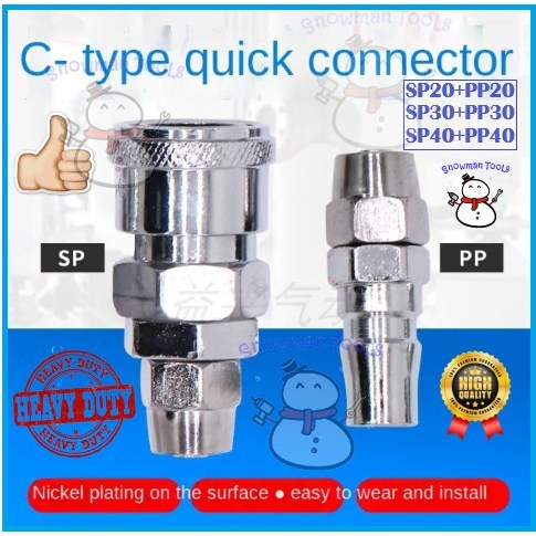 2pcs Air Hose Compressor Quick Couplers High Pressure Connector ...