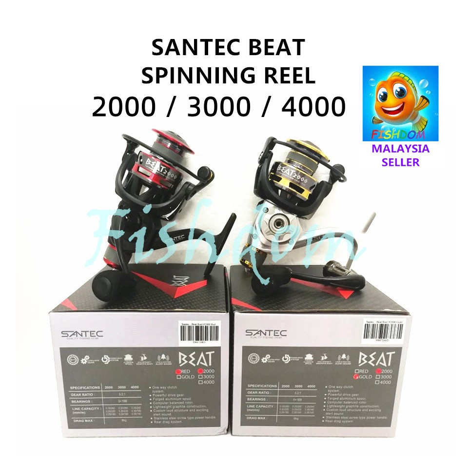 BUNYI KATAK SANTEC BEAT SPINNING REEL 2000 / 3000 / 4000 | Shopee Malaysia