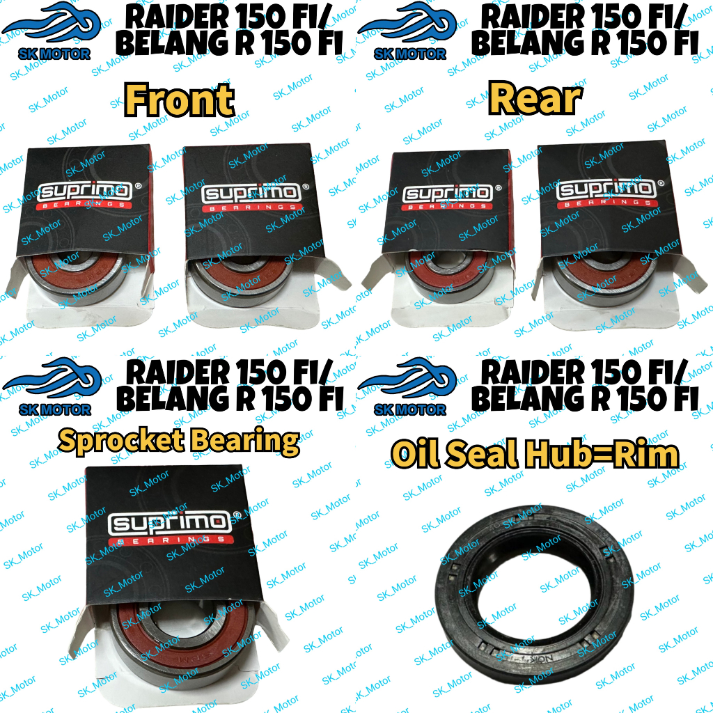 Suzuki BELANG R 150 / RAIDER 150 FI Front Rear Sport Rim Bearing & Hub ...
