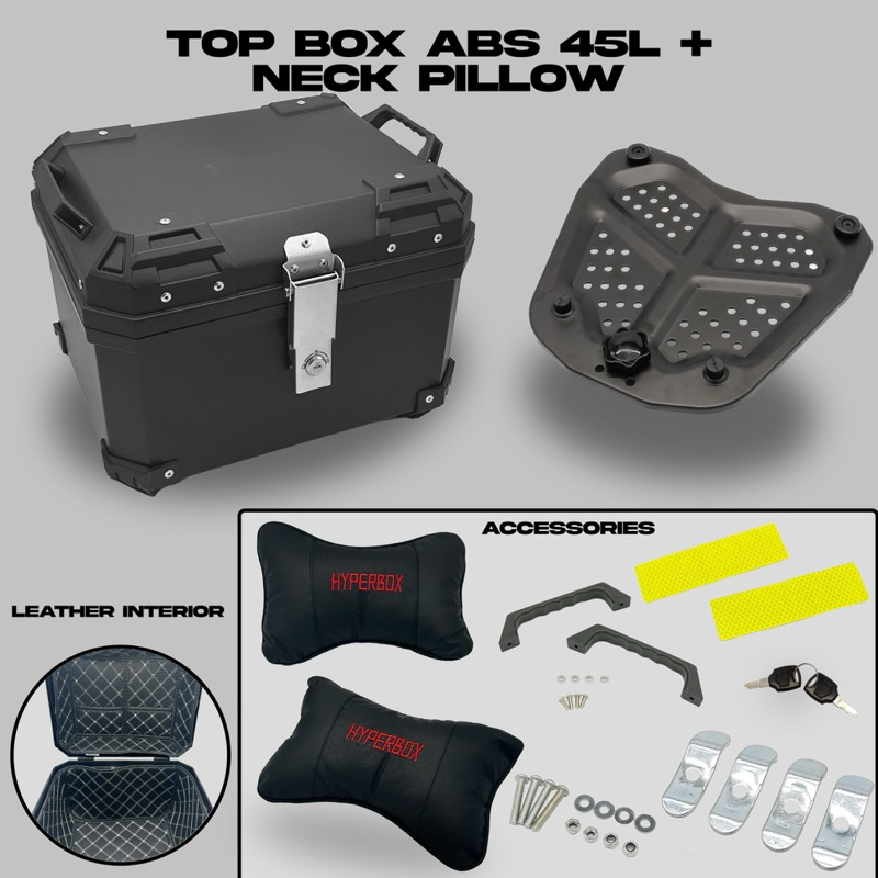 TOP BOX ABS 45L TOP BOX PLASTIC 45L HYPER BOX 45L MOTORCYCLE BOX 45L ...