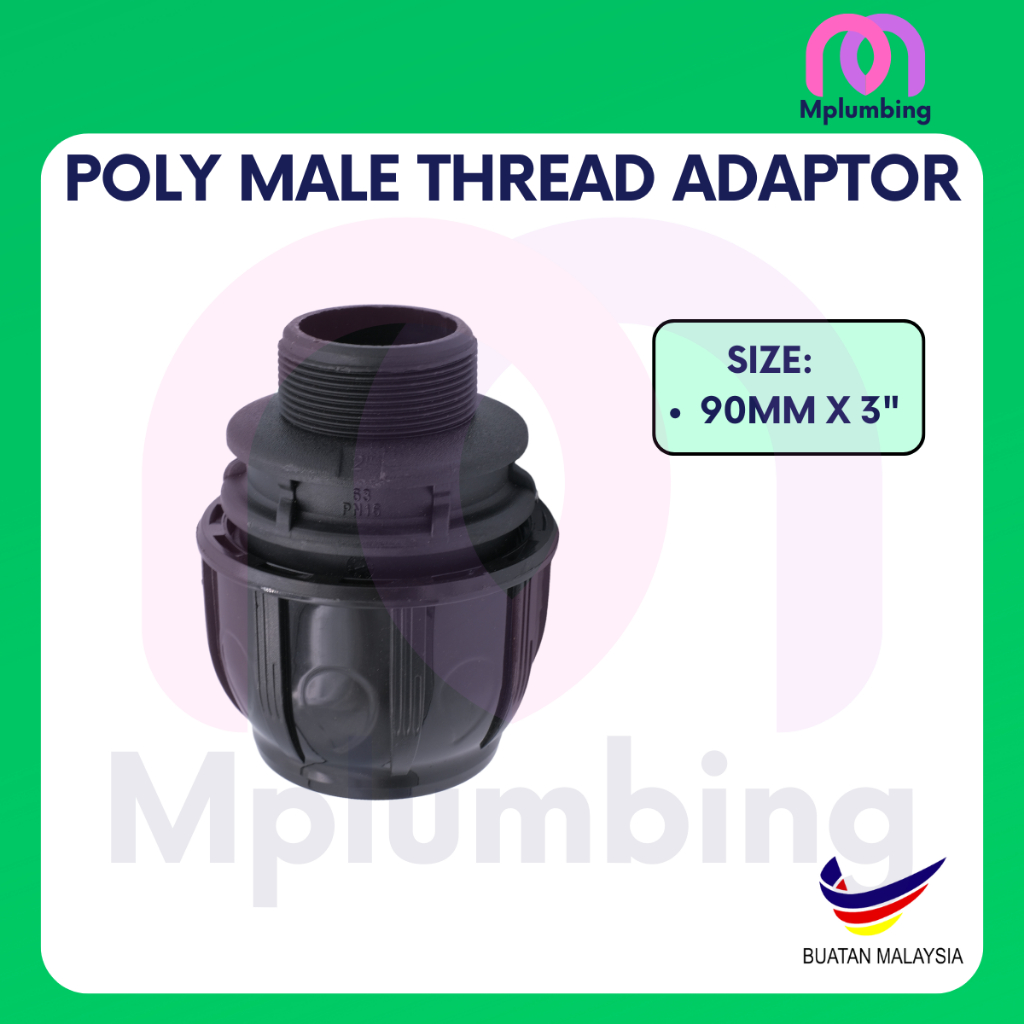 90MM X 3" POLY MALE THREAD ADAPTOR MTA | Shopee Malaysia