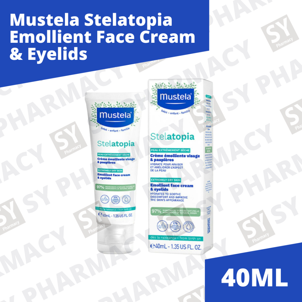 Mustela Stelatopia Emollient Face Cream and Eyelids for Extremely Dry ...