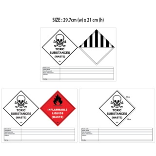 Flammable Sticker Schedule Waste Danger Bahan Toksik /Mixture Flammable ...