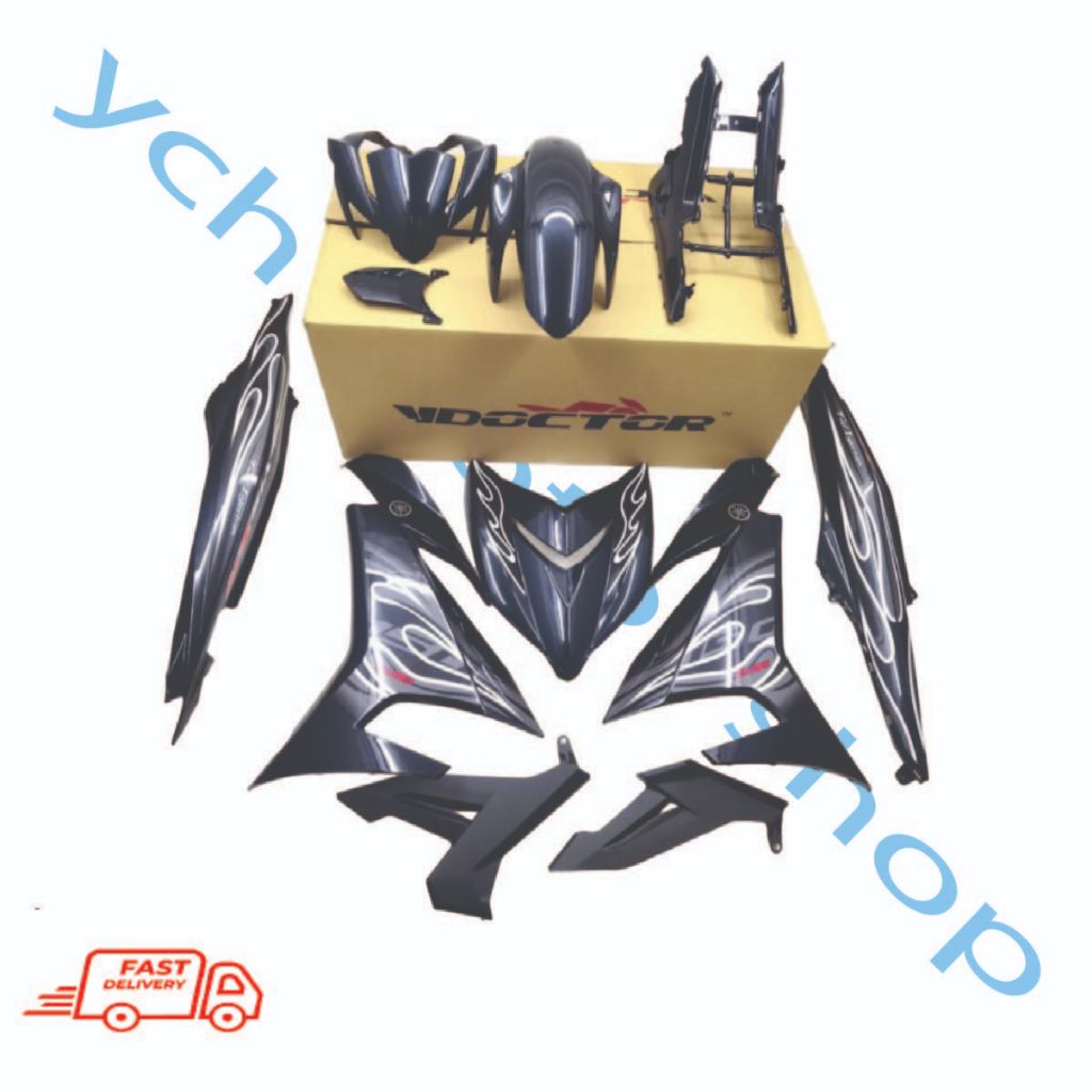 YAMAHA Y15 Y15ZR V2 Y15 V2 Y15 ZR V2 DOCTOR BLACK HITAM FIRE API COVER ...